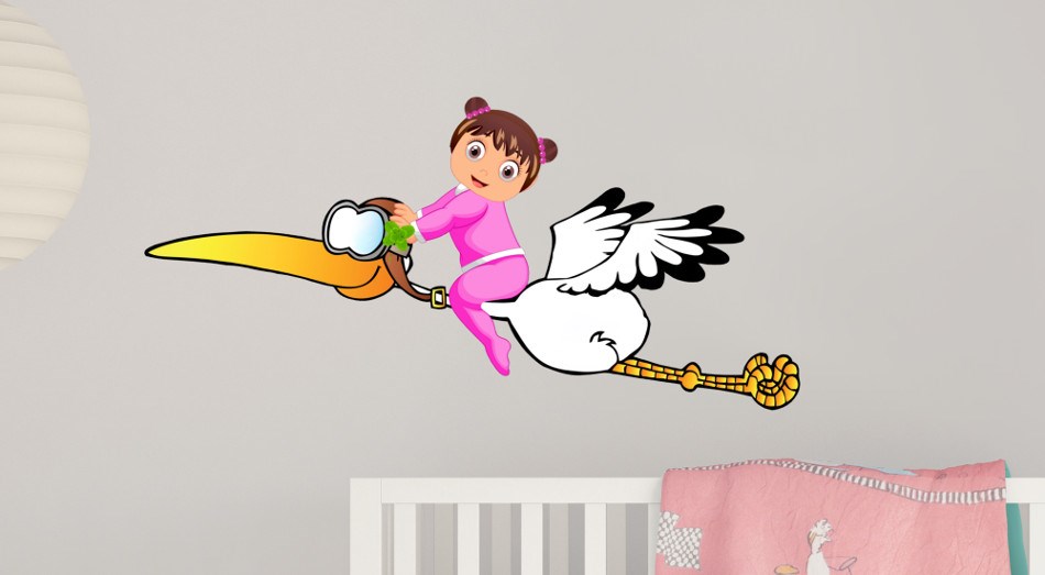 Storch aus Holz zur Geburt - Storch mit Baby - alle Baby Storch ...